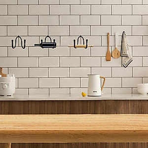 5 Pack Rolling Pin Holder with No-punch screw holder Rolling Pin Display Rack Rolling Pin Storage Organizers Rolling Pin Wall mount Hooks - No Rolling Pin