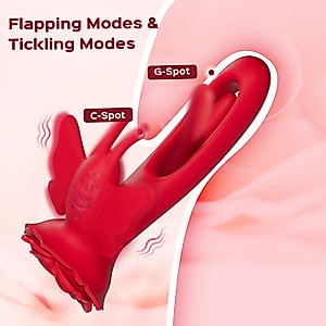 Flapping G Spot Vibrator for Women：‘’Layla‘’ Adult Rabbit Sex Toys with 9 Flapping Modes 4 Tickling Modes Waterproof Clitoralis Stimulator for Clit Nipple Anal Stimulation Rechargeable Adult Sex Toys