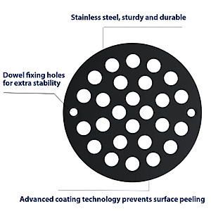 4 Inch Shower Drain Cover,Round Screw-in Floor Drain Cover,Easy-to-Install Replacement Cover Black
