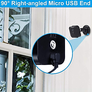 Itramax 30 FT Blink Outdoor/Indoor (3rd Gen) Charger Cable with Adapter(2 Pack),Compatible for Blink XT/XT2 Camera Charging Brick and 90 Degree Right Angled Micro USB Cord,Waterproof Power Wire Supply