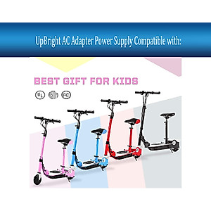 UpBright 24V AC/DC Adapter Compatible with Maxtra E100 E120 120W 24 Volt Lead-Acid SLA Battery Adjustable Folding Commuter Kids Electric Scooter Powered Motorized Bike 24VDC Power Supply Cord Charger