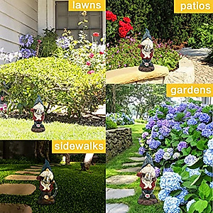 DKJOCKY Garden Gnomes Statues,Resin Knomes Figurine with Watering Can Solar Lights,Outdoor Statues Garden Decor for Patio Yard Lawn Porch Art Ornament Gift，13inch