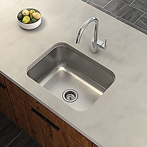 Moen GS18190 18000 Series 23.5-inch 18 Gauge Undermount Single Bowl Stainless Steel Kitchen Sink, 9-inch Depth