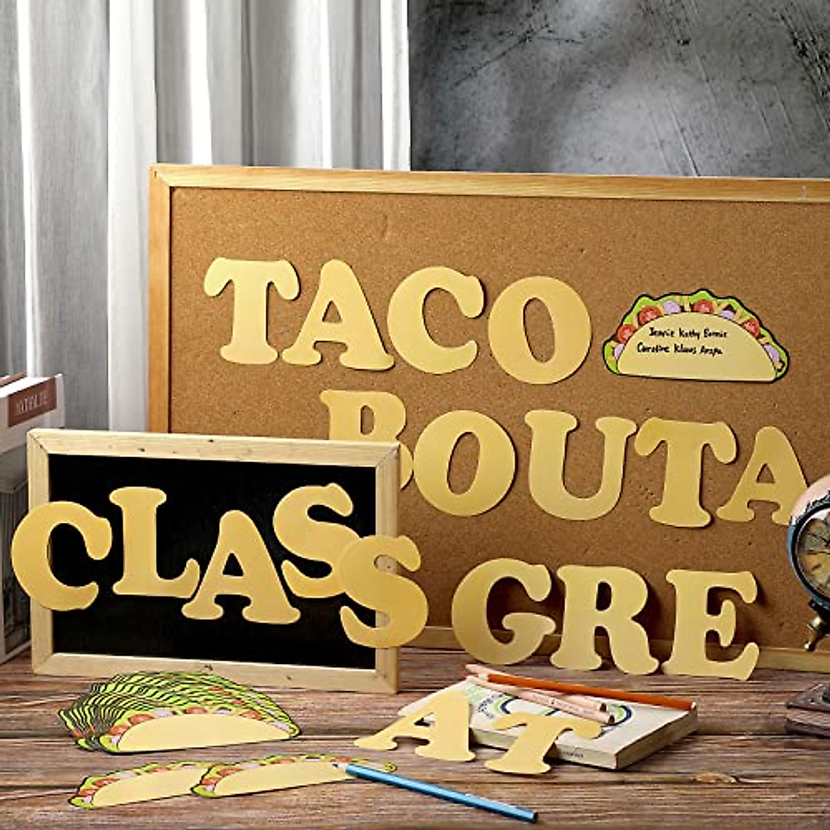 Taco' Bout a Great Class Cutout with 48 Pcs Taco Cutouts, Mexican Fiesta Cutouts Mexican Party Cutouts Cinco De Mayo Fiesta Party Decorations for Mexican Themed Party Decorations School Decor Supplies