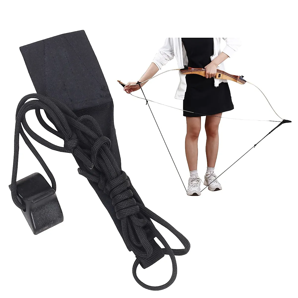FENJANER Recurve Bow Stringer Tool Stringer Tool for Longbow Archery Outdoor Hunting Accessories