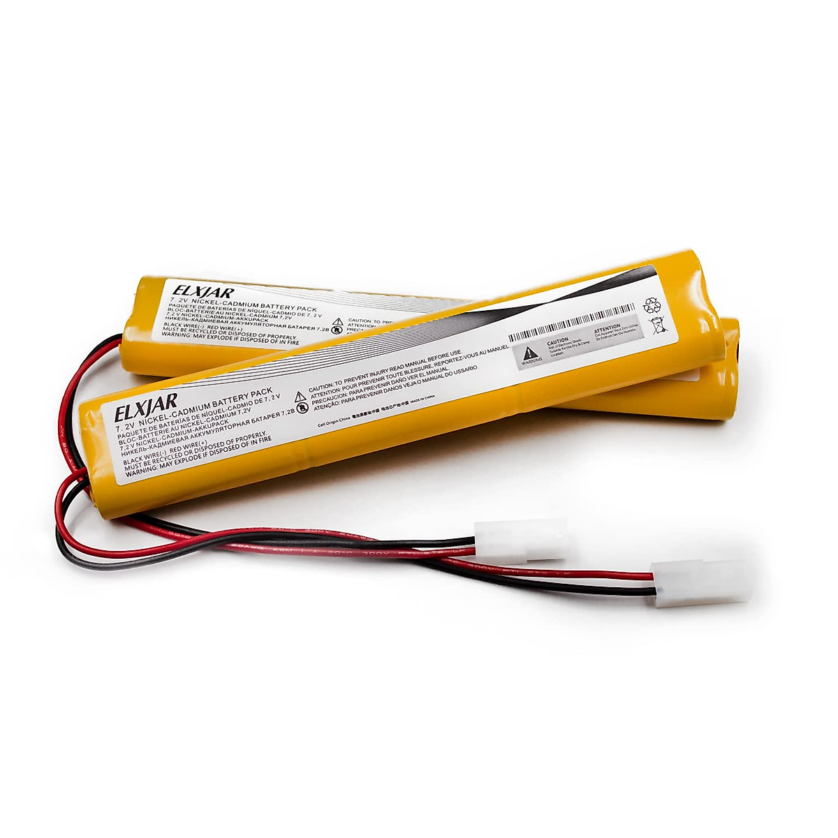 elxjar (2-Pack) 7.2V 600mAh Ni-CD Battery Pack Replacement for Fisher XLT20, PowerSonic A6090-2 A60902 Exit Sign Emergency Light