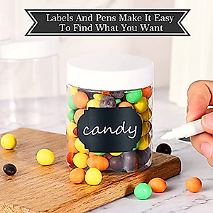 TANGLONG Plastic Jars With Lids, 8 oz Plastic Containers With Lids, Jars With Lids Ideal For Cake Jars Body Butter And Food Storage, Pack Of 30