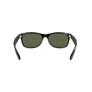 Ray-Ban RB2132 New Wayfarer Square Sunglasses, Tortoise/Polarized Green, 58 mm