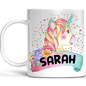 Colorful Kids Unicorn Cup, Customized with Child's Name, Lightweight Unbreakable Cup, Microwave and Dishwasher Safe, BPA Free