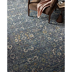Loloi Jean Stoffer x Bradbury Collection, Ocean & Gold, 10'-0" x 14'-0" Area Rug – Modern & Traditional Area Rugs for Living Room Bedroom Entryway & Hallway No Shed High Traffic Area Decor Rug