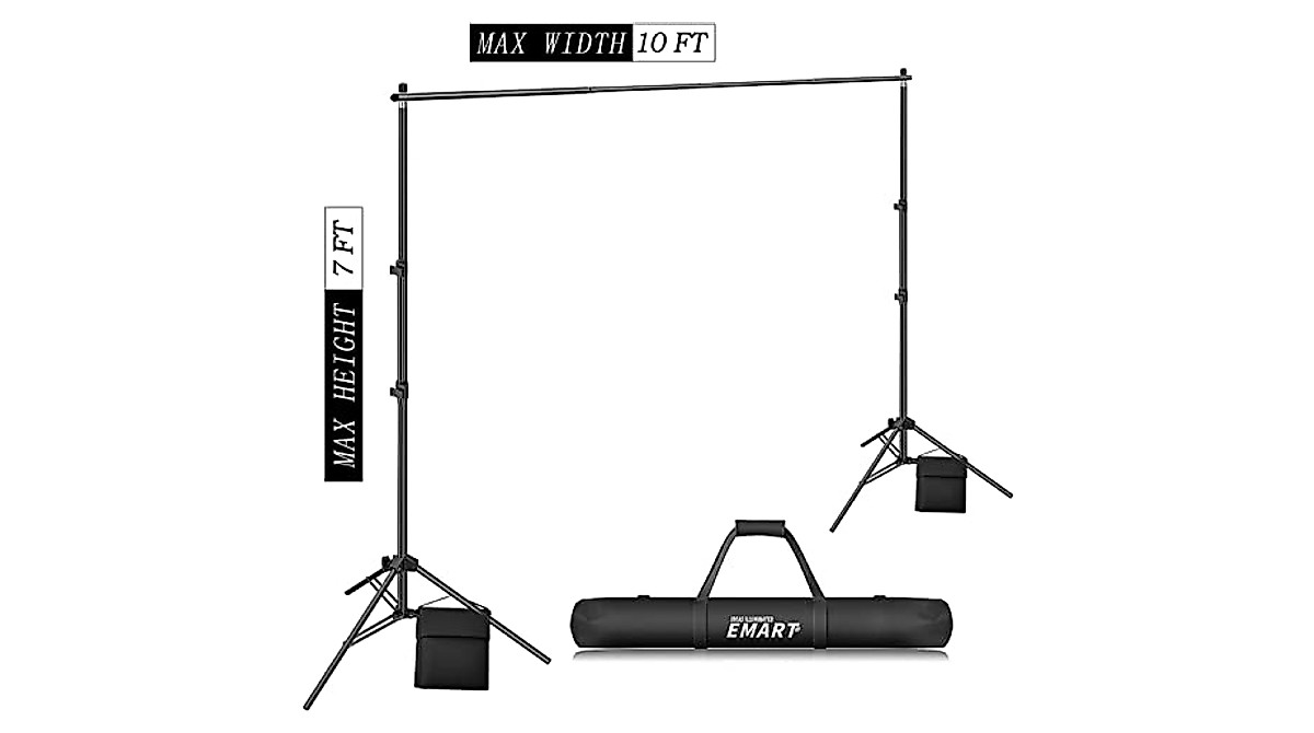 EMART Photo Video Background Stand Kit - Adjustable & Portable