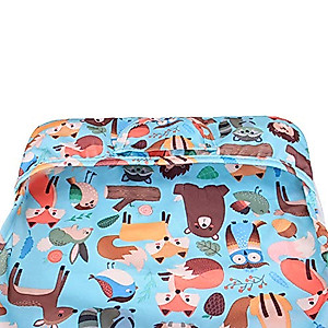 LUXJA Baby Waterproof Sleeved Bib, Long Sleeve Bib for Toddler (6-24 Months), Forest Party