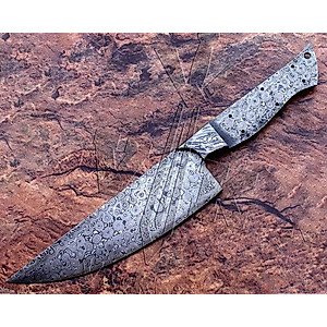 JNR Traders Damascus Steel Chef Knife Blank Blade Knife Making Material 12" Handmade Full Tang Thin Ultra Sharp Professional Kitchen Knives Blade blanks 7007Rd