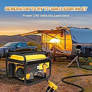 MECMO NEMA L14-30P to TT-30R L5-30R RV Generator Power Adapter, 4 Prong Twist Locking Generator Male Plug to Travel Trailer RV Female Cord 30 Amp RV Splitter for RV Trailer Camper Generator Charging
