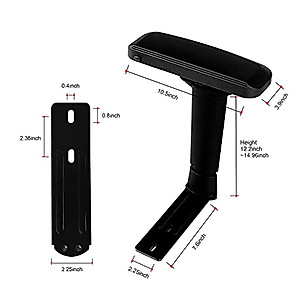 Frassie Height Adjustable Chair Armrest Pair, Gaming Boss Chair Arms Set Replacement,Black (4D)