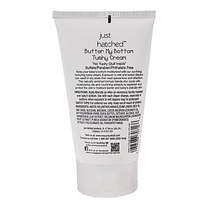 Just Hatched Butter My Bottom Tushy Cream, Diaper Cream, Moisturizing, Soothing, Hypoallergenic, Gluten Free, No Yucky Stuff/Harsh Ingredients, 3.5 oz