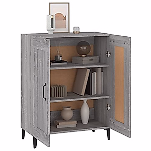Natulvd Kitchen Sideboard Buffet Cabinet with Double Doors & Metal Legs, Industrial Medical Cupboard Console Table Coffee Bar Cabinet for Entryway, Living Room - Gray