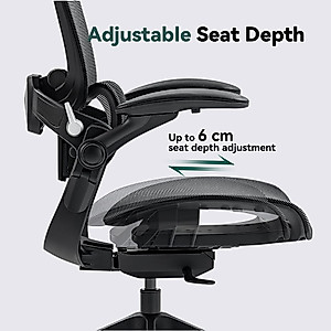 HINOMI H1 Classic V3 Ergonomic Office Chair with Lumbar Support - Comfy Computer Chair with Mesh, Home Office Desk Chair with Adjustable Arms, Comfortable Office Chair Back Support (with Headrest)