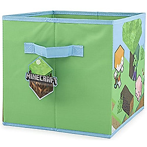 Jay Franco Minecraft Life 2 Pack Collapsible Cube Storage Bins – Kids Foldable Organizer with Handles (Official Minecraft Product)