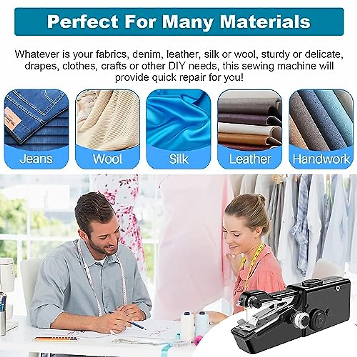 Handheld Sewing Machine,Mini Sewing Machine for Beginners and Adults Quick Stitching,Portable Sewing Machine with Sewing Supplies Suitable for Home,Travel,DIY