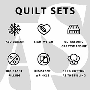 3 Piece Blue Teal Coral Coastal Quilt Sets King Size Nautical Beach Bedding Lightweight Reversible Microfiber Coverlet with 2 Shams Ocean Themed Bedspread Comforter Set for All Season, 96" x 106"