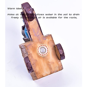 Cute Little White Rabbit Cycling Flower Pot with Drainer Garden Flower Pot Resin Succulent Potted Bonsai Plant Stand Home Desk Mini Ornaments Without Plants