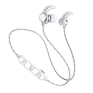 Heave Bluetooth Headphones 240Hrs Standby Time Wireless Neckband Neckband Sport Headset with Mic,Magnetic in-Ear Earbuds Sport Noise Cancelling Headset for iPhone Samsung Android Silver