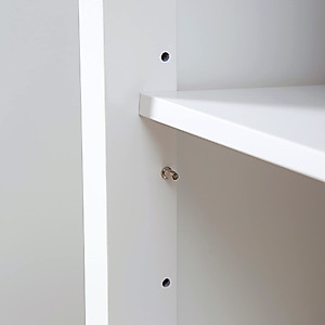 HOMCOM 27" Rolling Kitchen Island Cart with Drawer and Glass Door Cabinet, Kitchen Trolley with Adjustable Shelf and Towel Rack, White