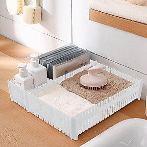 KUKLIPJIM 100 PCS Premium DIY Drawer Dividers, White, Adjustable Drawer Organizers for Perfectly Organized Drawers, Tidying Makeup, Clothes, Underwear, Cutlery, Kitchen, Bathroom, Bedroom, Office