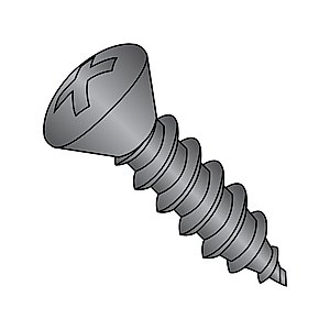 Small Parts 0810ABPOB Steel Sheet Metal Screw, Black Oxide Finish, 82 degrees Oval Head, Phillips Drive, Type AB, #8-18 Thread Size, 5/8" Length (Pack of 100)