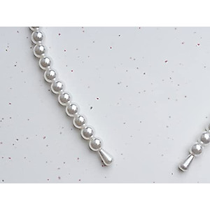 Ruwado 2 Pcs Pearl Headband with Faux Peal Vintage Headpiece Cute Hair Loop Accessories for Women Girls Wedding Gathering Casual Parties Bridal Supplies (Pearl - 8 mm)