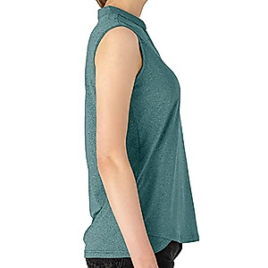 Rdruko Women's Golf Polo Sleeveless Lightweight Quick Dry Workout Tank Tops(Blackish Green, US M)