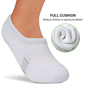 Amutost No Show Socks Womens Athletic Cushion Ankle Footies Low Cut 5-6 Pairs