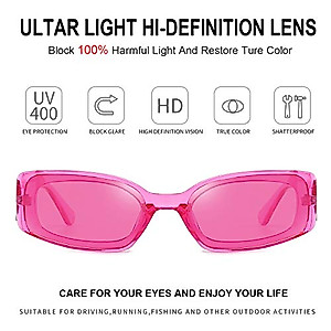 Dollger Rectangle Sunglasses for Women Retro PINK Y2K Sunglasses sugar Party 90s 00s sunglasses Pink