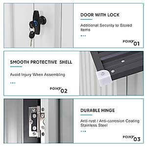 Verano Garden 10x8 FT Outdoor Storage Shed, Galvanized Steel Metal Garden Shed, Double Door W/Lock, Outdoor Storage Tool House for Backyard, Patio, Lawn