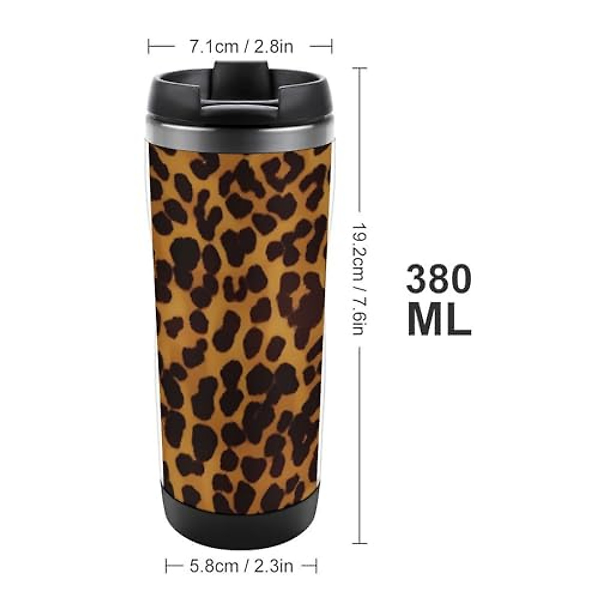 Cool Cheetah Leopard Travel Coffee Mug Stainless Steel Water Bottles Insulated Water Bottle Travel Mug Insulated Tumblers Travel Coffee Tumbler 12 Oz Coffee Tumbler Travel Cup