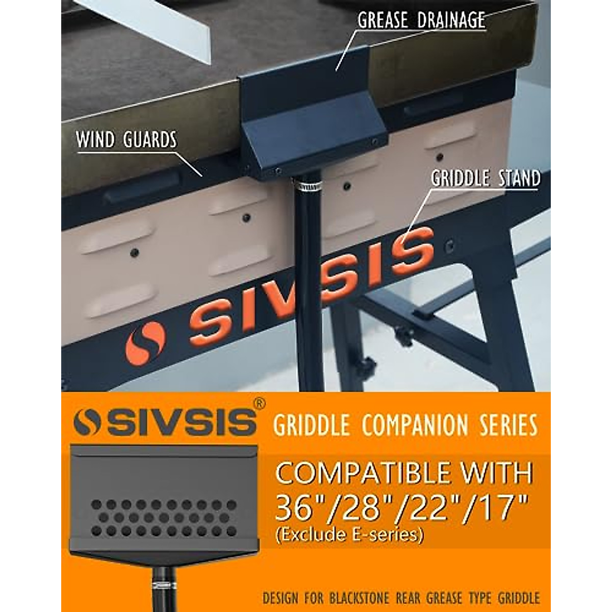 Rear Grease Drainage Funnel for Blackstone Grease Cup Upgrade, Integrated Grease Gate, Innovative Blackstone Accessories, Flexible Large Capacity, Liners Free