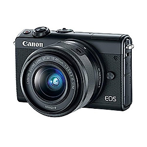 Canon EOS M100 Mirrorless Camera with EF-M 15-45mm f/3.5-6.3 is STM Lens, Black - Bundle with 16GB SDHC Card, Camera Case, 49mm UV Filter, Cleaning Kit