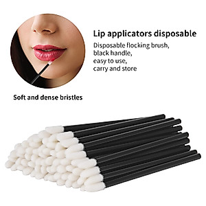 500PCS Lip Wands Applicators Disposable - Vaincre Lipstick Brush Lip Gloss Makeup Applicator Beauty Tool Kits Black