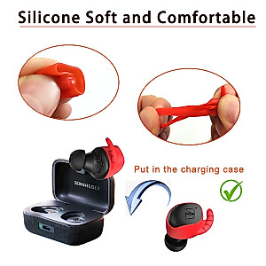 Luckvan 5 Pairs Sport Ear Cover for Sennheiser Momentum True Wireless 3 Ear Hook Anti-Slip Earbuds Cover for Sennheiser Earbuds Replacement Fit in Sennheiser Momentum 3 Case