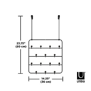 Umbra Estique Multi Over The Door Organizer Hooks, Black/Walnut