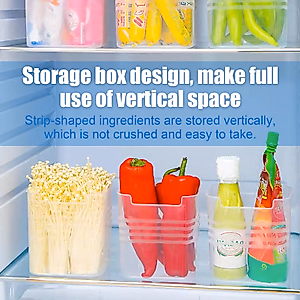 JJYHEHOT 6 PCS Fridge Organizer Bins, Refrigerator Side Door Storage Box, Plastic Clear Storage Container for Fridge Cupboard Pantry Snacks Tins Kitchen