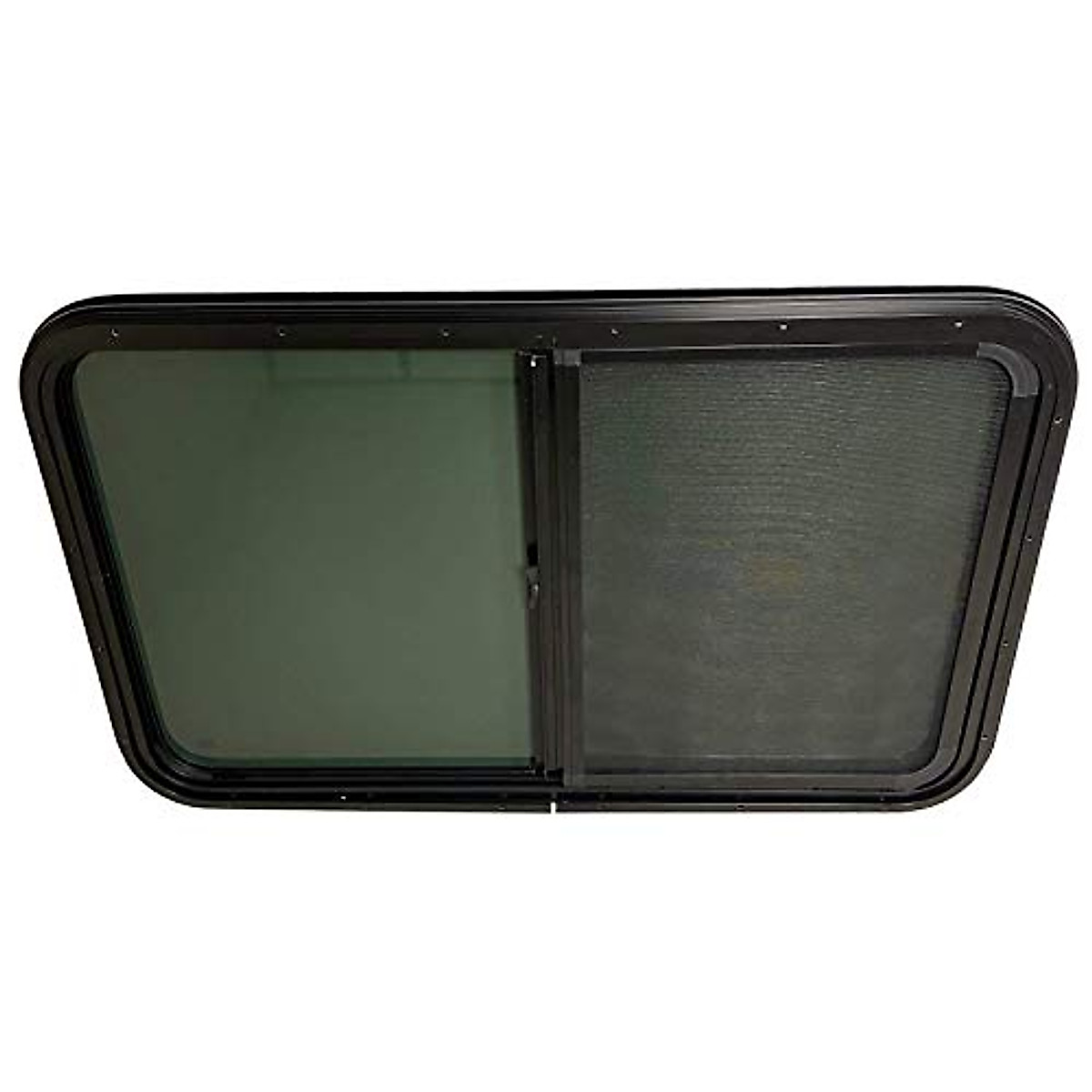 37.5" Width x 23.5" Height RV Window, Tiny House Horizontal Slider W/Screen & Interior Camper Window Clamp Ring for 1-1/2" Wall Thickness Included, Teardrop Replacement Trailer Window