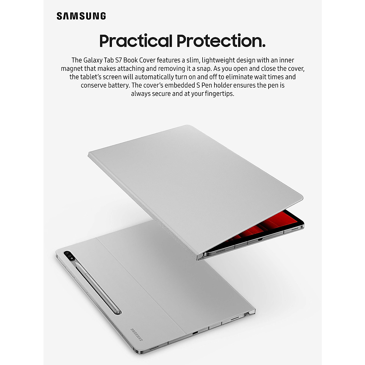 Samsung Galaxy Tab S7 Book Cover (Mystic Silver)