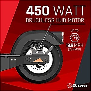 Razor C45 Electric Scooter – Up to 19.9 MPH with Cruise Control, Up to 23 Miles of Range, Foldable and Portable, Bluetooth Wireless Tech Enabled to Connect to Razor E Rides App [Amazon Exclusive]