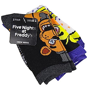 Bioworld Five Nights at Freddy's Kids Freddy and Chico Character Crew Socks 2 Pair (10-4)