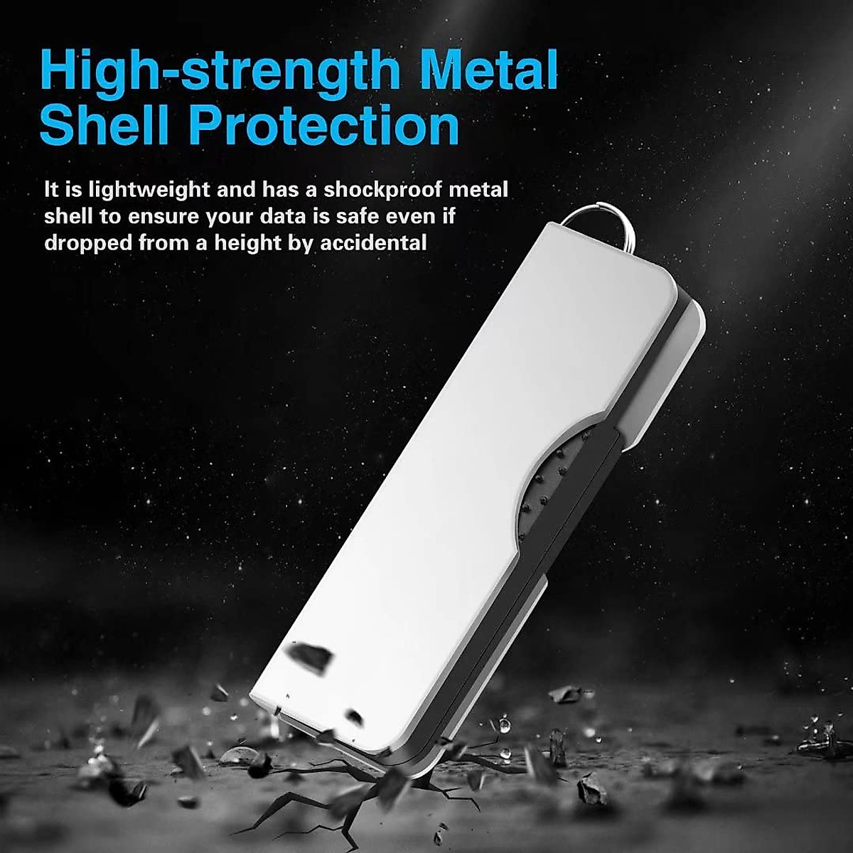 FBKK 64GB USB Flash Drive, Waterproof Memory Stick with Keychain, USB 2.0 Portable Thumb Drive for Storage and Backup