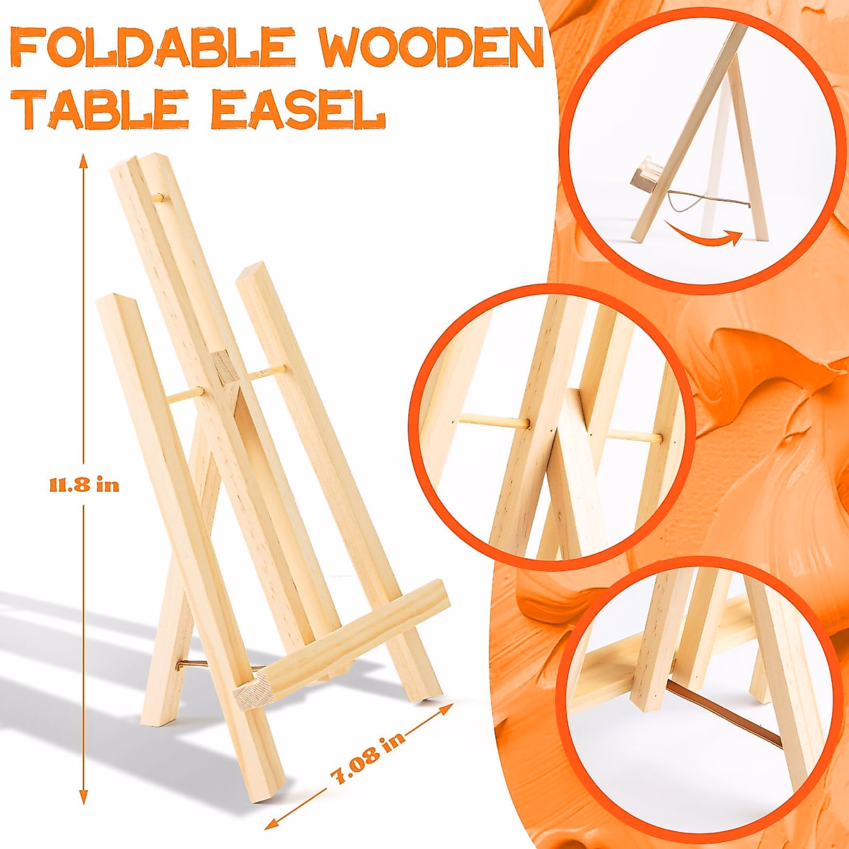 POPYOLA Acrylic Paint Set for Kids, Non Toxic Kids Painting Set with Tabletop Easel, Acrylic Paints, Smock, Canvases, Wooden Stencils, Brushes, Painting Kit Gift for Beginner Student Toddlers