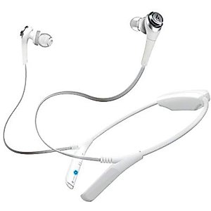 Audio-Technica ATH-CKS550BTWH Solid Bass Bluetooth Wireless In-Ear Headphones with Mic & Control, White