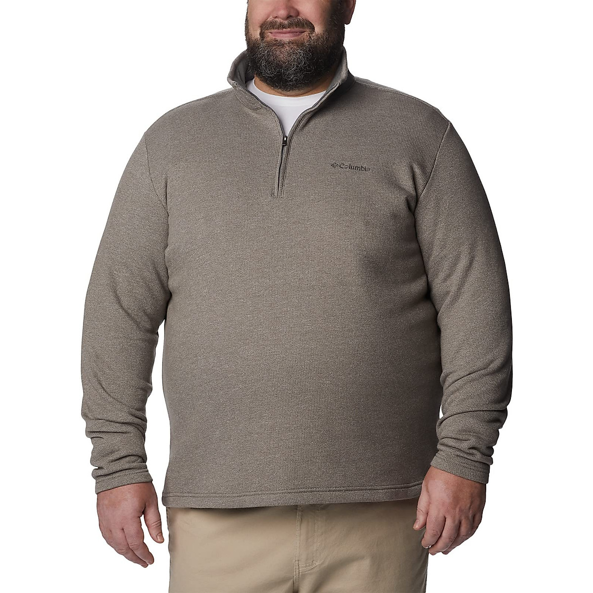 Columbia Men's Great Hart Mountain III Half Zip, Boulder Heather, Large